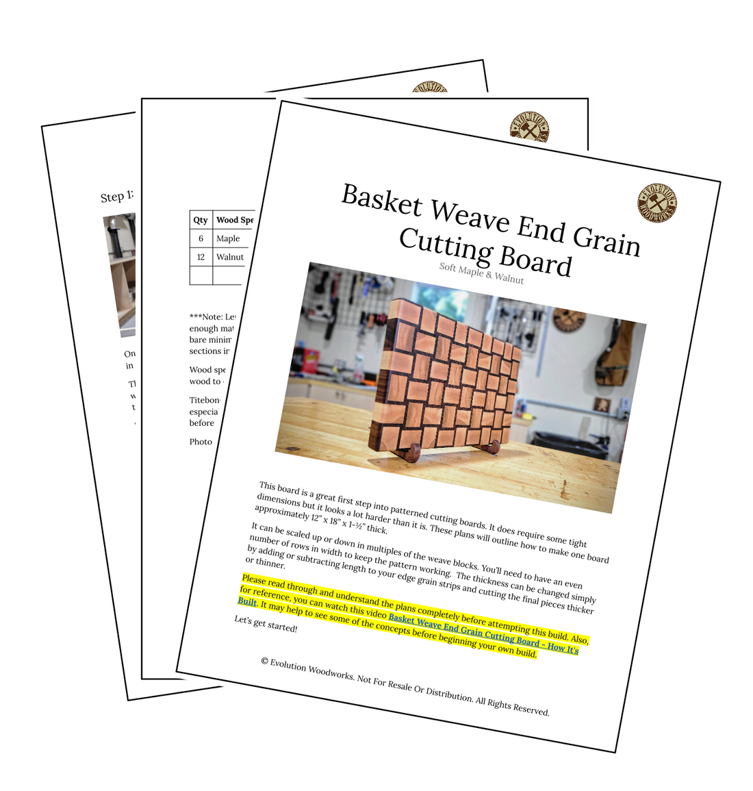 DIY Plans - Basic Basket Weave End Grain Cutting Board – Evolution ...