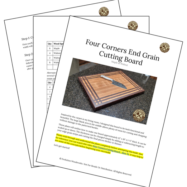DIY Plans - Four Corners End Grain Cutting Board – Evolution Woodworks